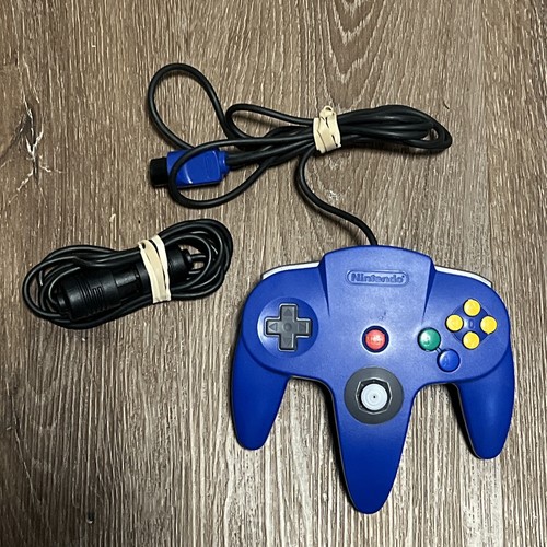 OEM N64 BLUE Nintendo 64 Controller With Extension Cable Tested And ...