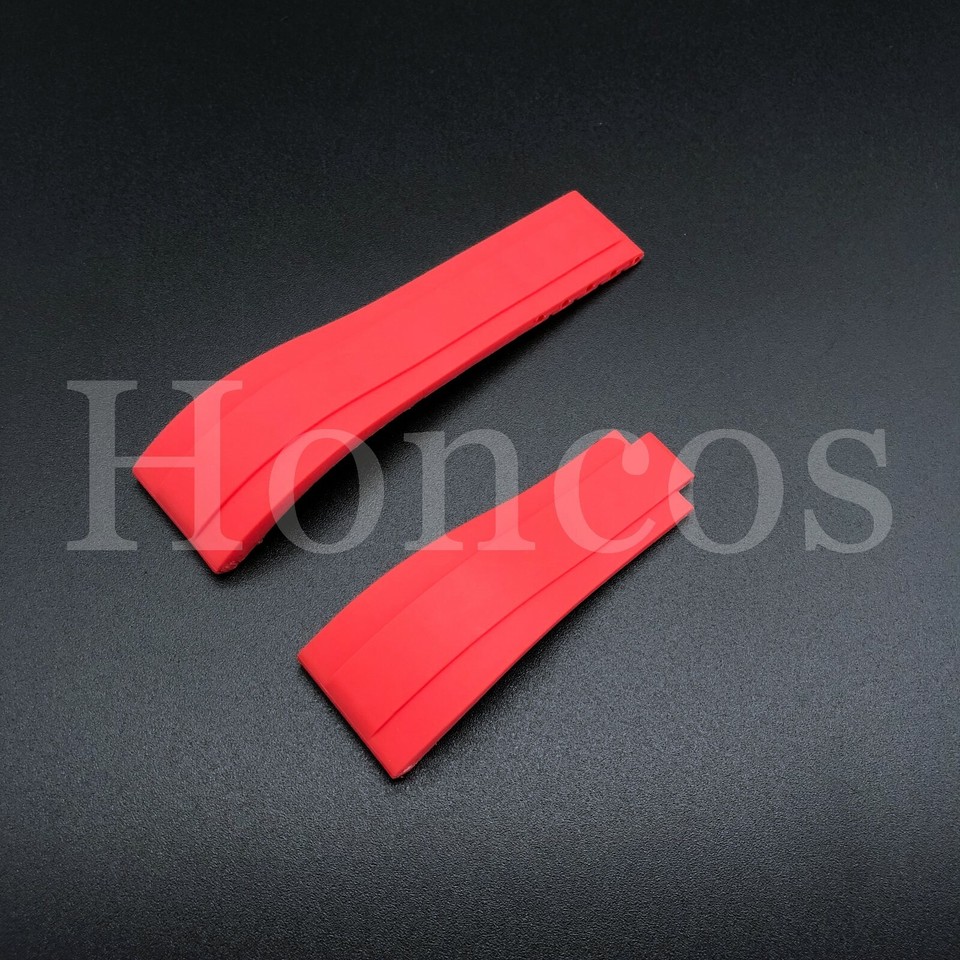 21MM RUBBER STRAP BAND FITS FOR ROLEX EXPLORER II GMT 216570 WATCH RED ...