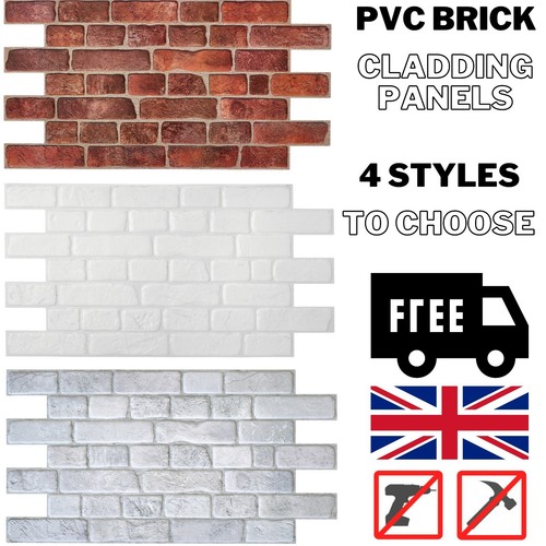 3D Brick Effect Wall Panel Cladding Slate PVC Panelling Retro Classic ...