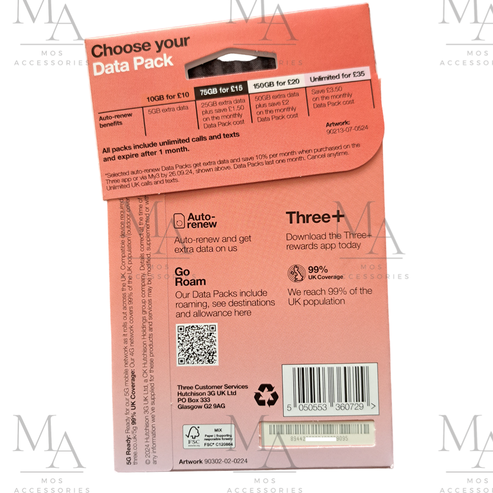 Three (3) £15 PAYG Mobile Sim Card Pay As You Go 3G 4G 5G (UK Sim) | eBay