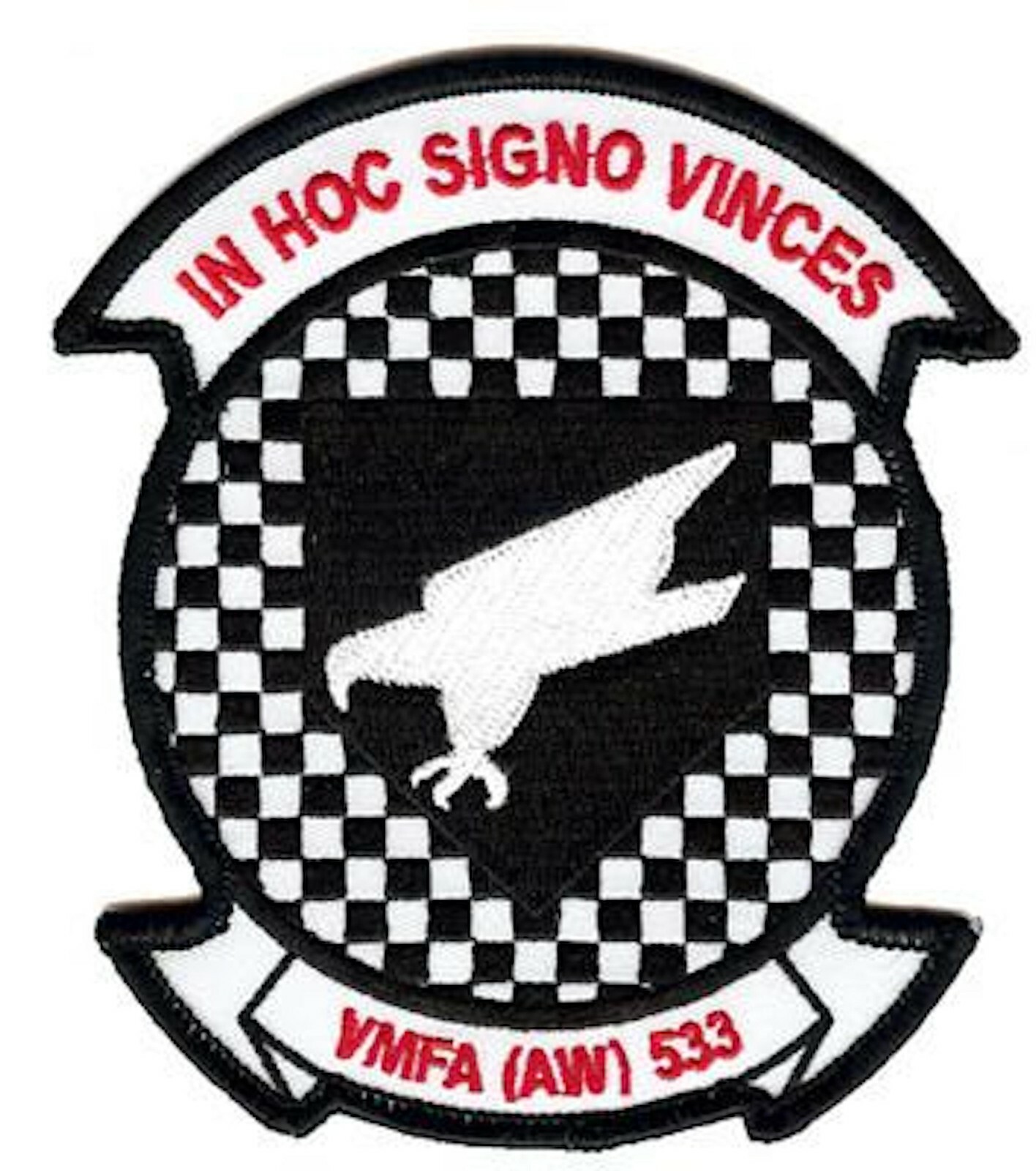4.5" MARINE CORPS VMFA (AW) 533 HAWKS SQUAD CHECKERED EMBROIDERED ...