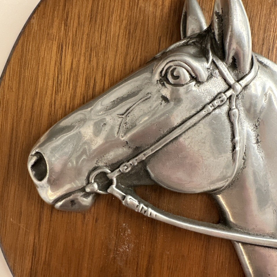 Bruce Fox Hand Worked Metal Art Horse Head On Wood Frame | eBay