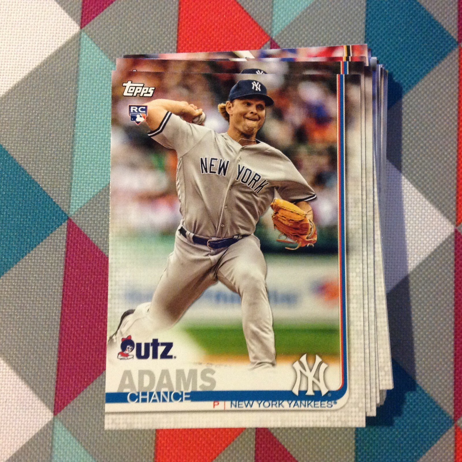 CHANCE ADAMS #37 YANKEES RC 2019 Topps UTZ Potato Chips Regional Promo ...