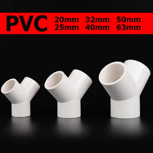 Weiß PVC Klebe Fittings Y-Shape Y-Verteiler Verbinder Adapter Muffe ...