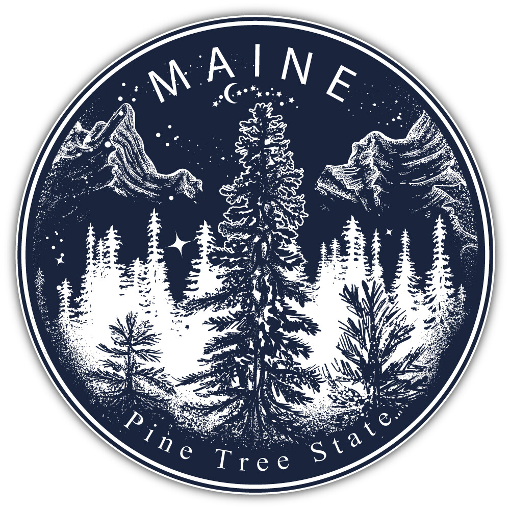 Maine USA State Vintage Emblem Car Bumper Sticker Decal "SIZES" | eBay