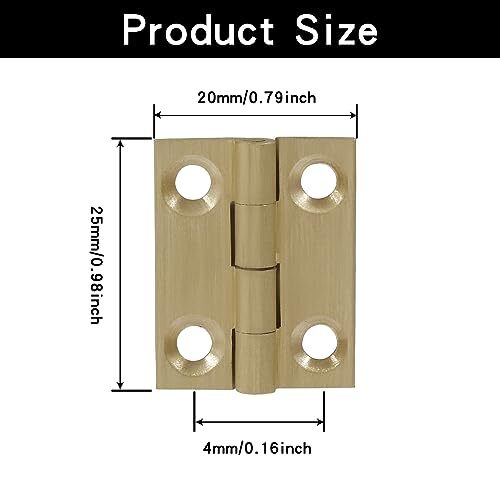 8 Pcs 1 Inch Mini Solid Brass Hingesï¼ŒBrass Cabinet Hinges Small Box ...