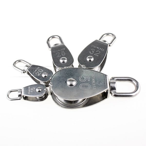 304 Stainless Steel Rope Single Sheave Rope Pulley Pully Wheel 15/20/25 ...