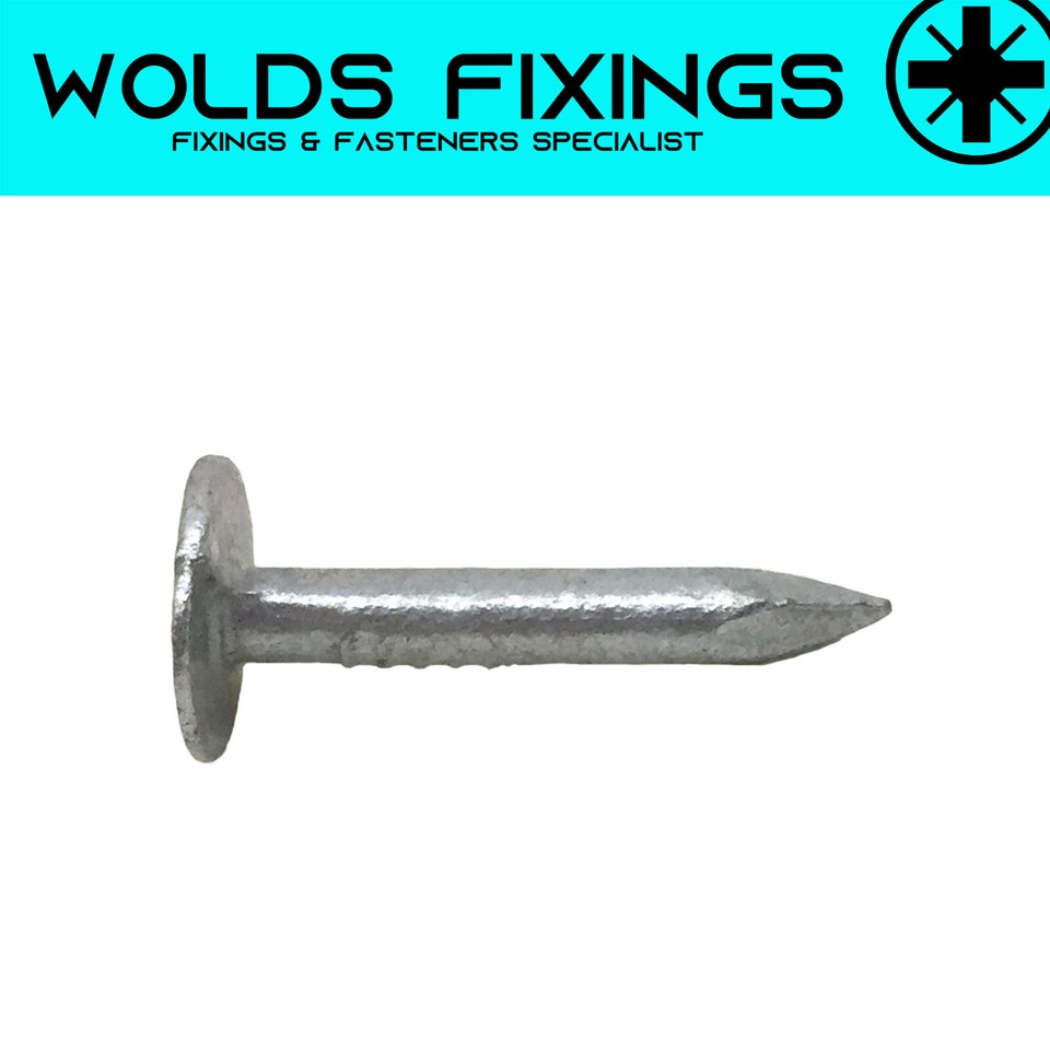 13mm Extra Large Head Galvanised Clout Nails Felt Roofing Shed Roof ...