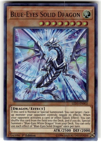 Blue-Eyes Solid Dragon LED3-EN002 Legendary Duelists: NM 1st Edition | eBay