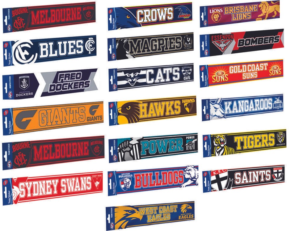AFL Teams Bumper Stickers Team Logo Stickers Official AFL Merchandise ...