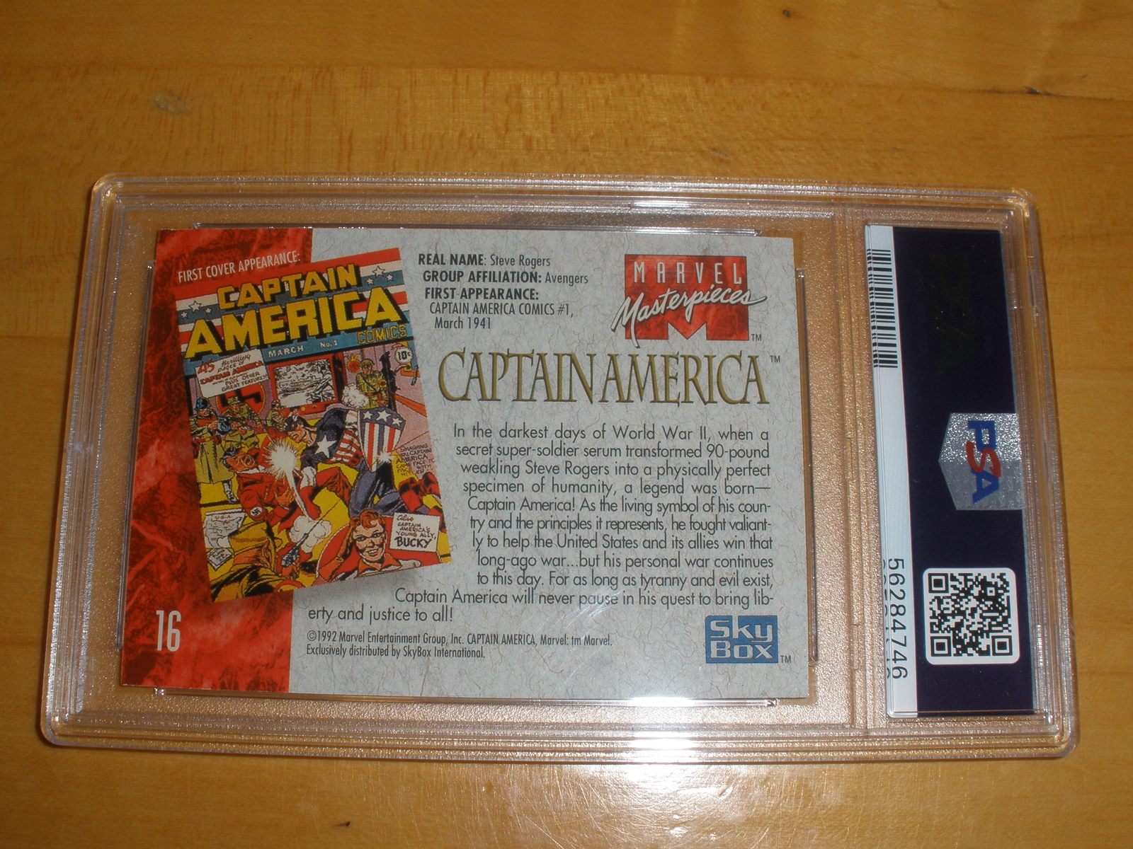 1992 Marvel Masterpieces - Captain America PSA 9 56284746 | eBay