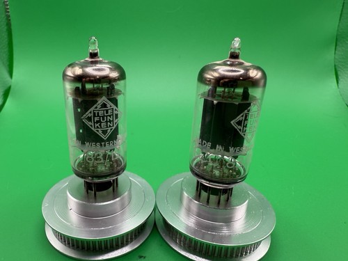 Telefunken ECC83 12AX7 Pair, Smooth Plate, Diamond Mark Grail Hickok ...
