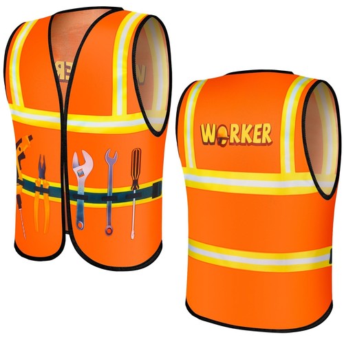 Xtinmee 2 Pcs Kids Construction Vest Children Construction Worker ...
