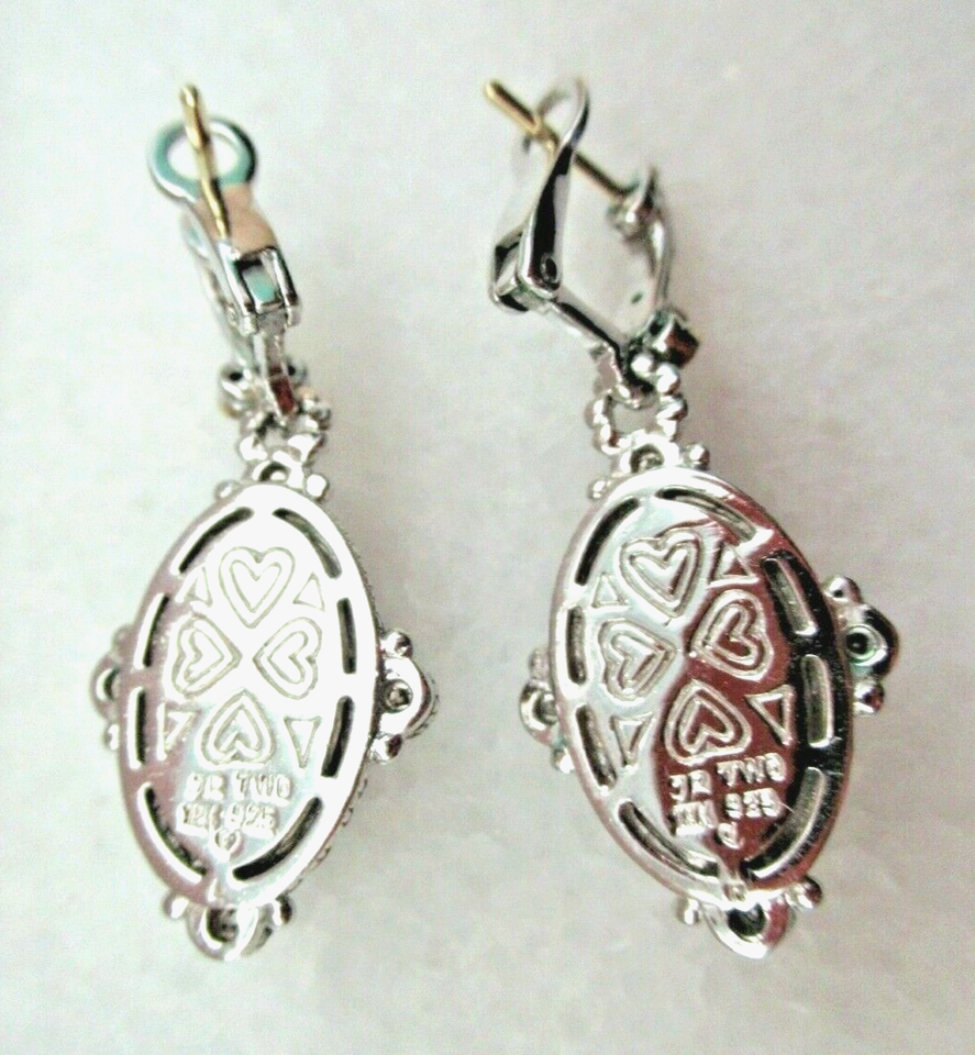 Judith Ripka JR TWO SS & 18K Gold Quartz & Diamond Pierced Earrings ...