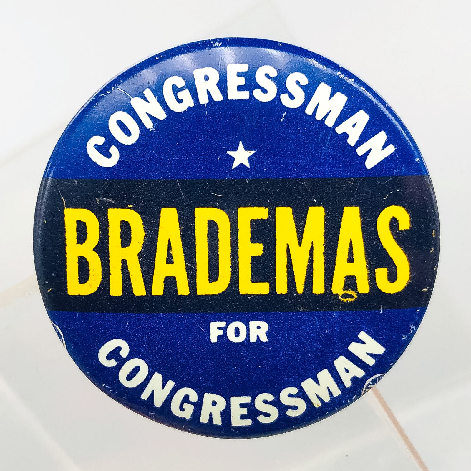 Congressman John Brademas Button Pin 1.25" Indiana Politician Campaign ...