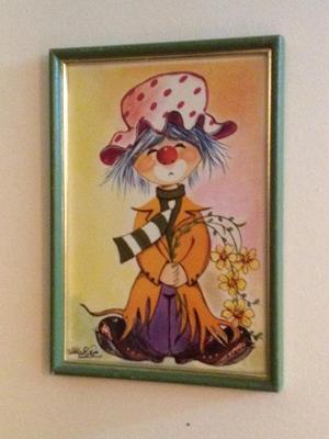 sad poor clown vintage print, retro, kitsch | eBay