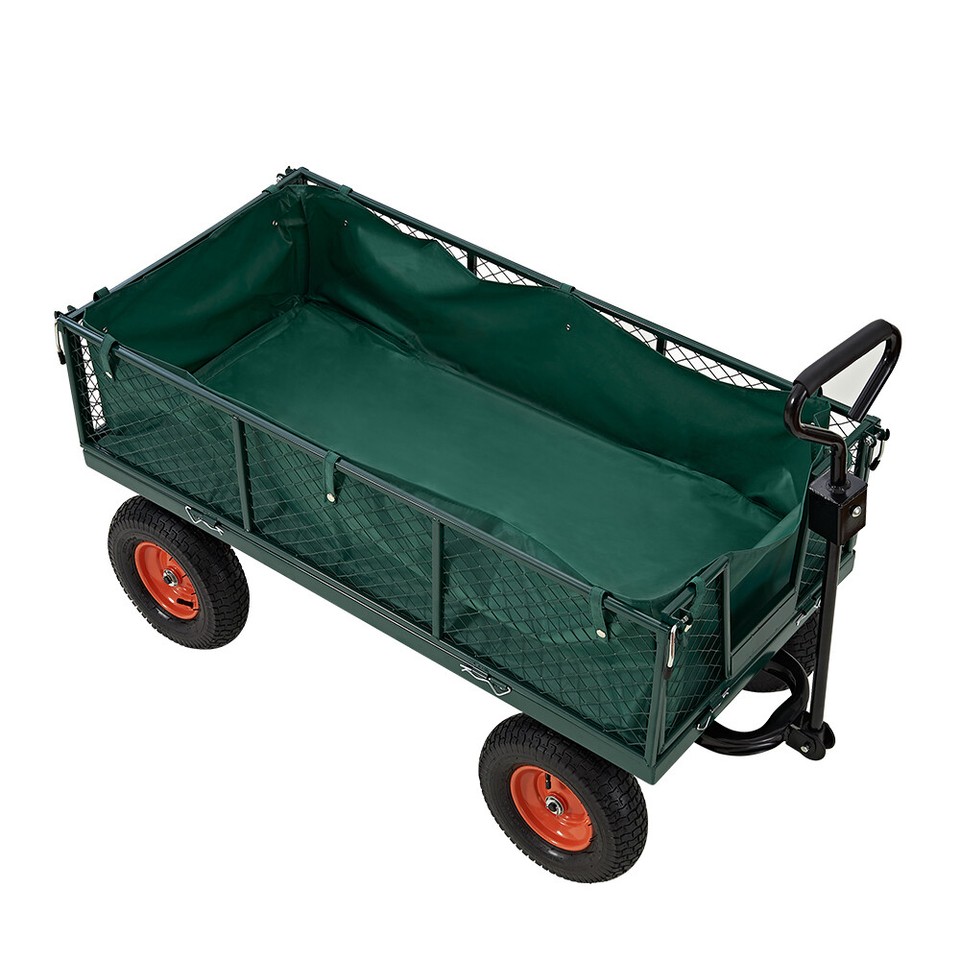 700kg Extra Large Heavy Duty Steel Garden Trolley Cart Mesh Wagon ...