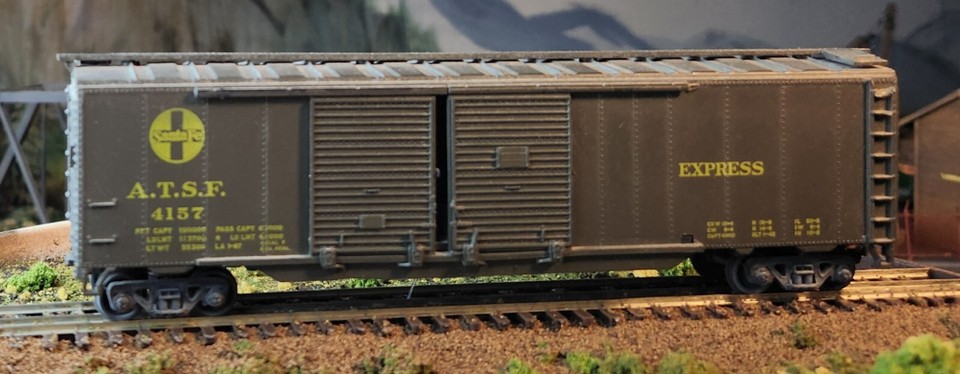 ATSF (Santa Fe) 50' Double Door Express Box Car #4157 Pullman Green ...