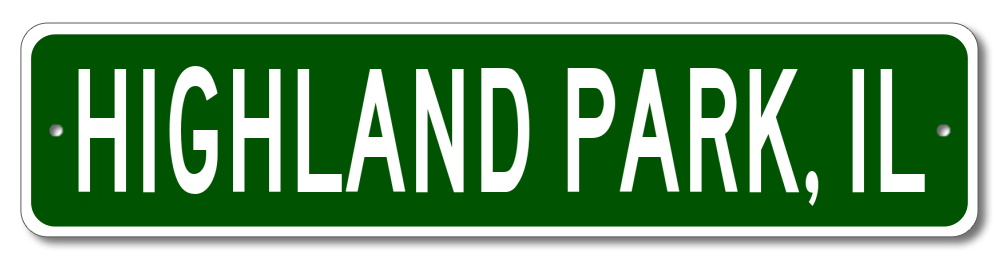 Highland Park, Illinois Metal Wall Decor City Limit Sign - Aluminum | eBay