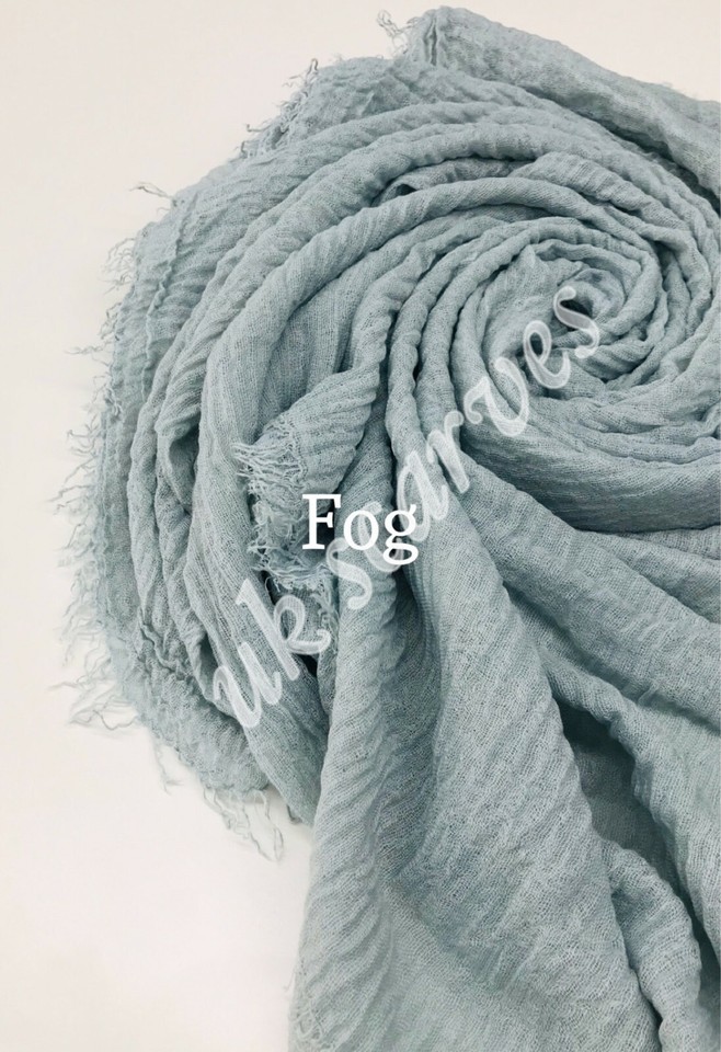New Style Crinkle Scarf Hijab Plain Maxi Headscarf Crimp Scarves Shawl ...
