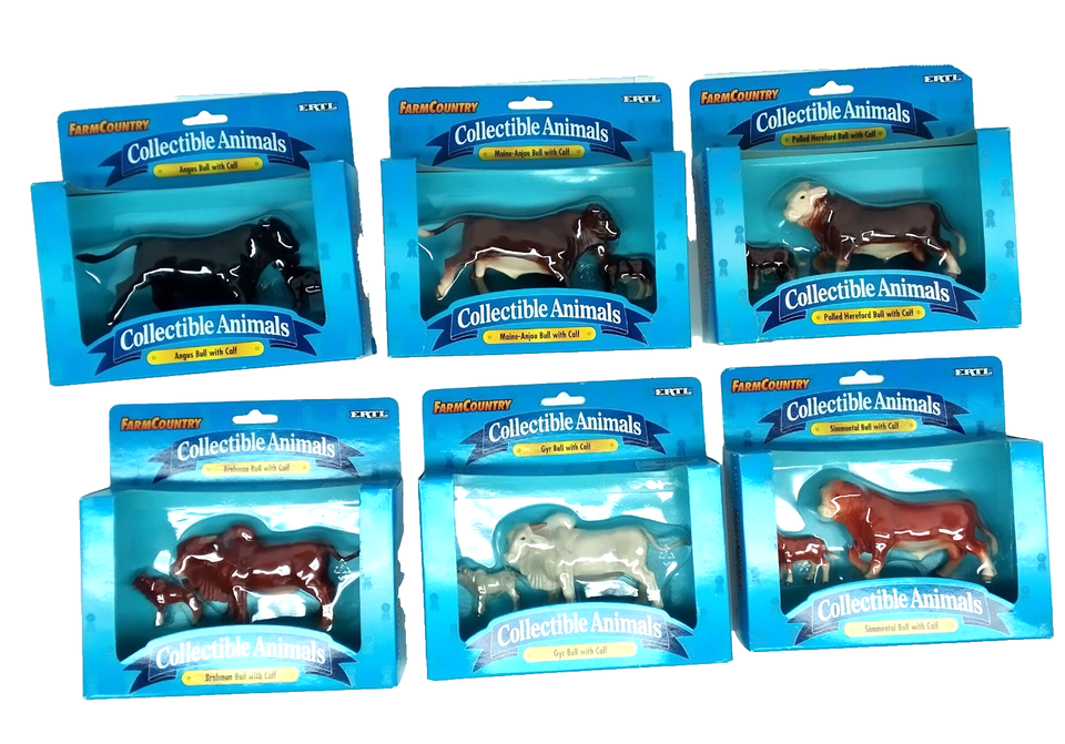 Ertl Farm Country Cow Bull and Calf Collectible Farm Animals NIB 1995 ...