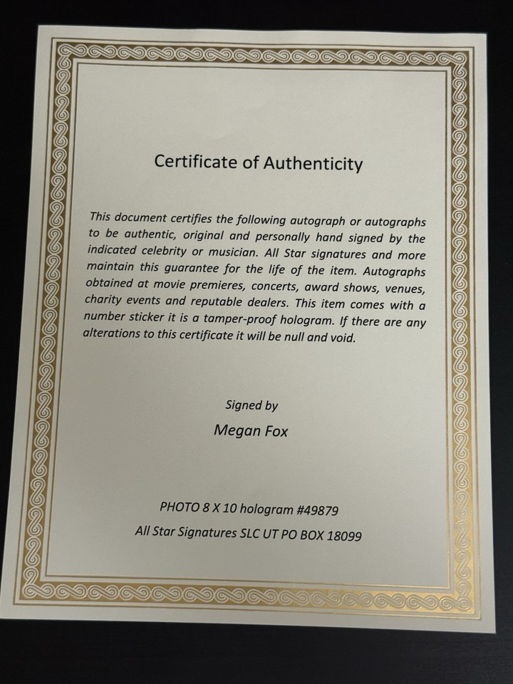 MEGAN FOX SIGNED 8 X 10 PHOTO TRANSFORMERS, JENNIFER’S BODY W/ COA | eBay