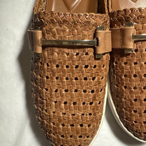 H Halston Size 7.5 Becka Brown Woven slides Leather New Women's Shoes ...
