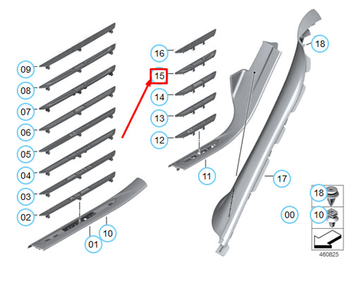 NEW BMW X5 F15 REAR DOOR ENTRANCE INSERT 51477370422 7370422 OEM | eBay