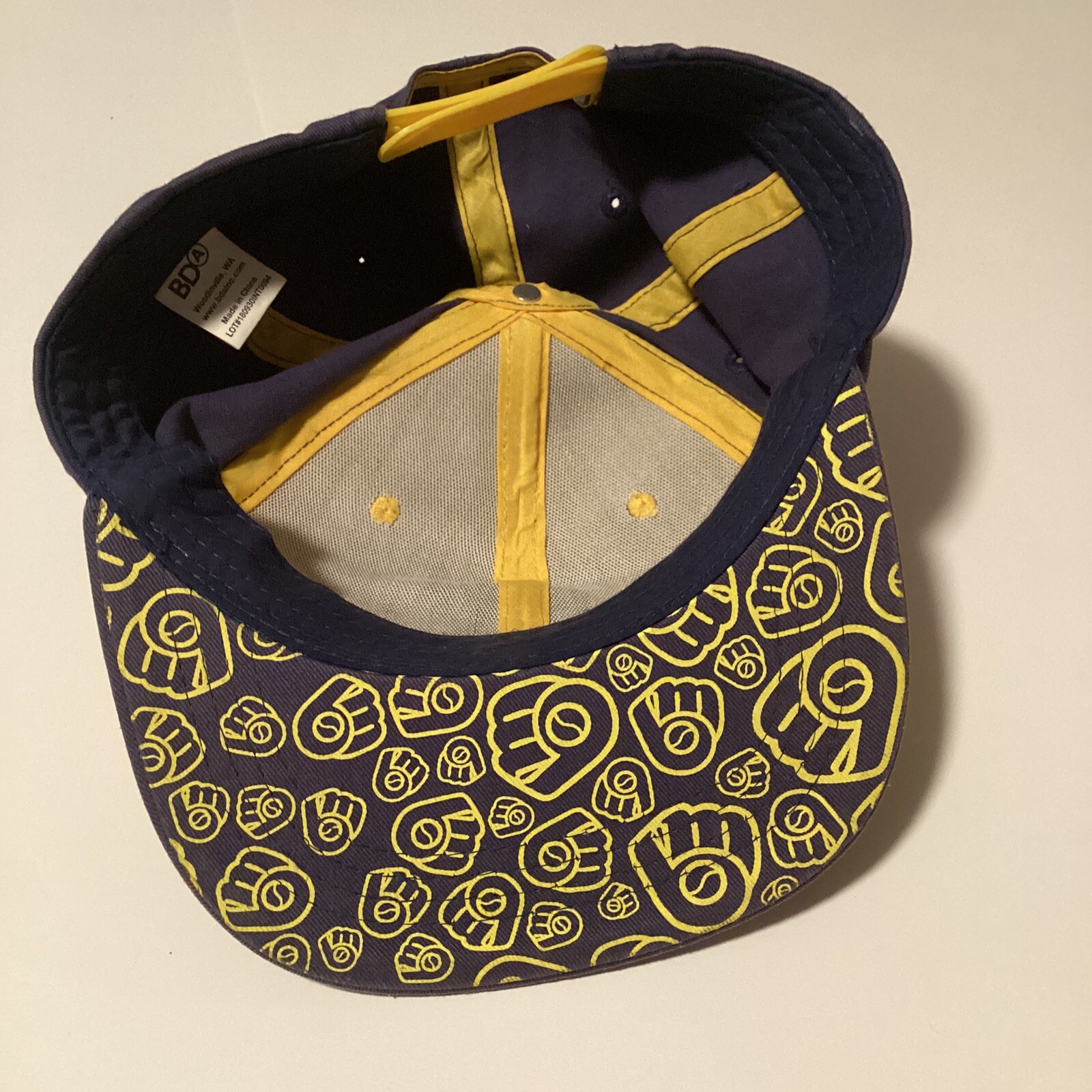 Milwaukee Brewers Men’s Cap Hat Baseball Hat Blue And Yellow Flat ...