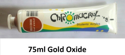 CHROMA CHROMACRYL Gold Oxide ACRYLIC PAINT NON-TOXIC 75ml Tube B213 ...