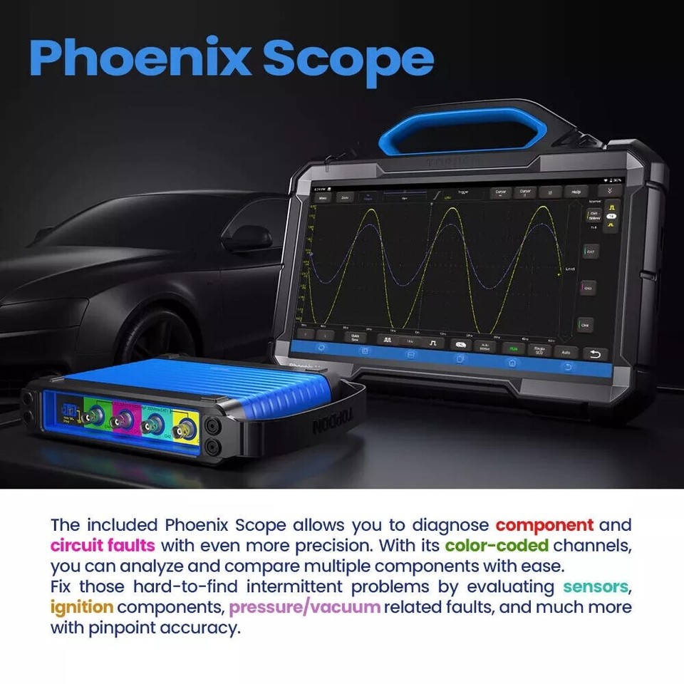 TOPDON Phoenix Max Scanner Kit – Oscilloscope, ECU Coding, Key ...