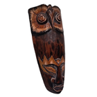 African Tribal Two Eyes Owl Hand Carved Wood Mask Wall Art Sculpture ...