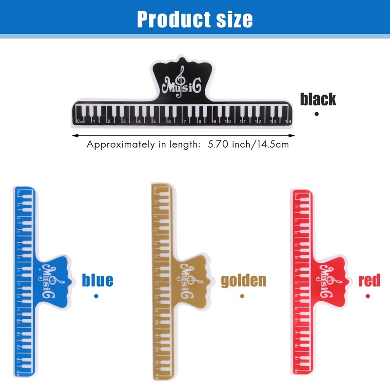 4 Stück Musikbuch Note Lineal Spring Clip Halter für Klavier ...