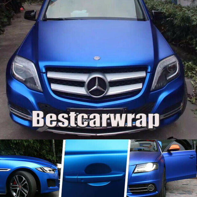 50FT x 5FT Matte Chrome Blue Vinyl For Entire Car Wrap Viny Film ...