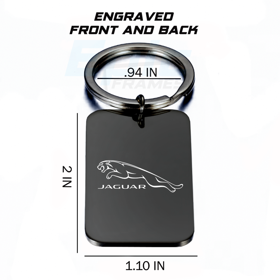 Jaguar Car Key Chain Premium Engraved Black Premium Metal Polished ...