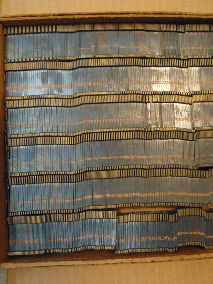 LOT VINTAGE LINOTYPE MATRIX MACHINE LETTERS NUMBERS SYMBOL PRINTING ...