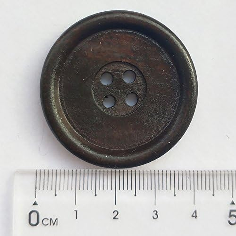 30Pcs Big Size 40Mm 1 1/2" round Wood Buttons 4 Holes Craft Sewing ...