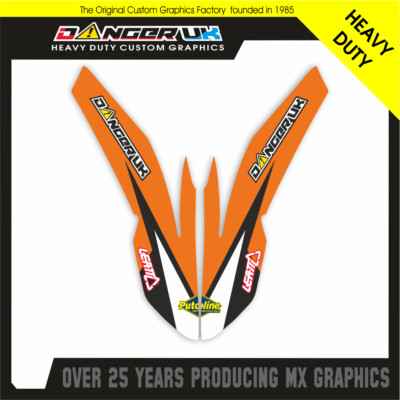 KTM 125 250 300 450 500 EXC SX SXF FRONT MUDGUARD FENDER GRAPHICS ...