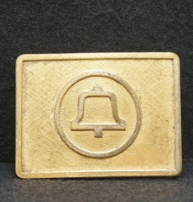WE05144 GREAT VINTAGE 1970s **BELL TELEPHONE** LOGO ARTWORK BRASS BELT ...