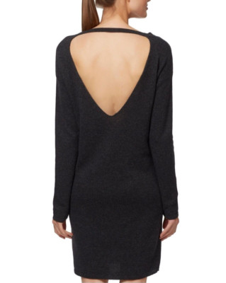 NWT 360 Cashmere Daniella Open Back Cashmere Sweater Dress in Charcoal ...