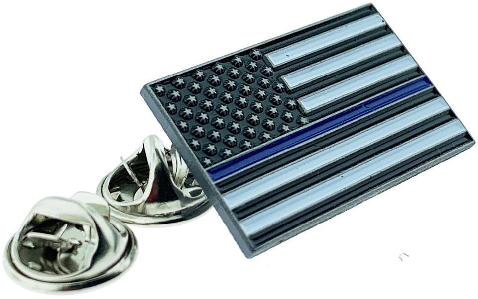 Lapel Pin Thin Blue Line Flag | eBay