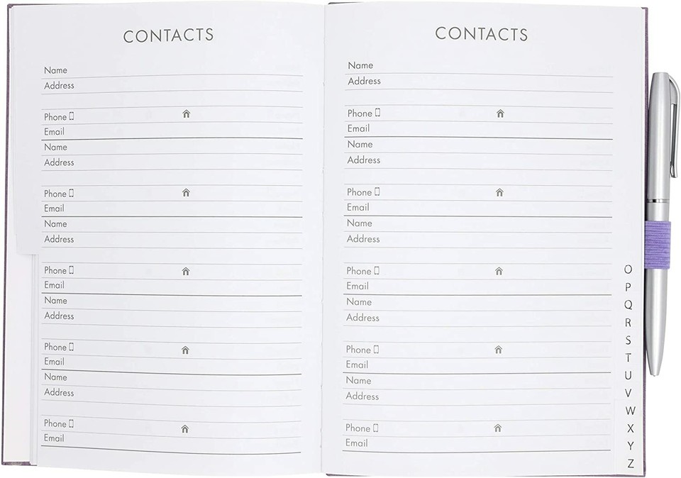 Telephone Address Book A-Z Index Hard Back Cover & Pen A5 Address Book ...