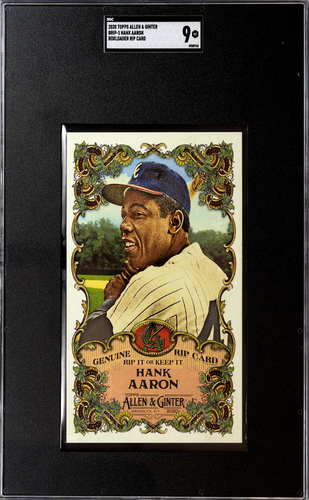 Hank Aaron 2020 Topps Allen & Ginter Boxloader Topper Oversize Rip SGC ...
