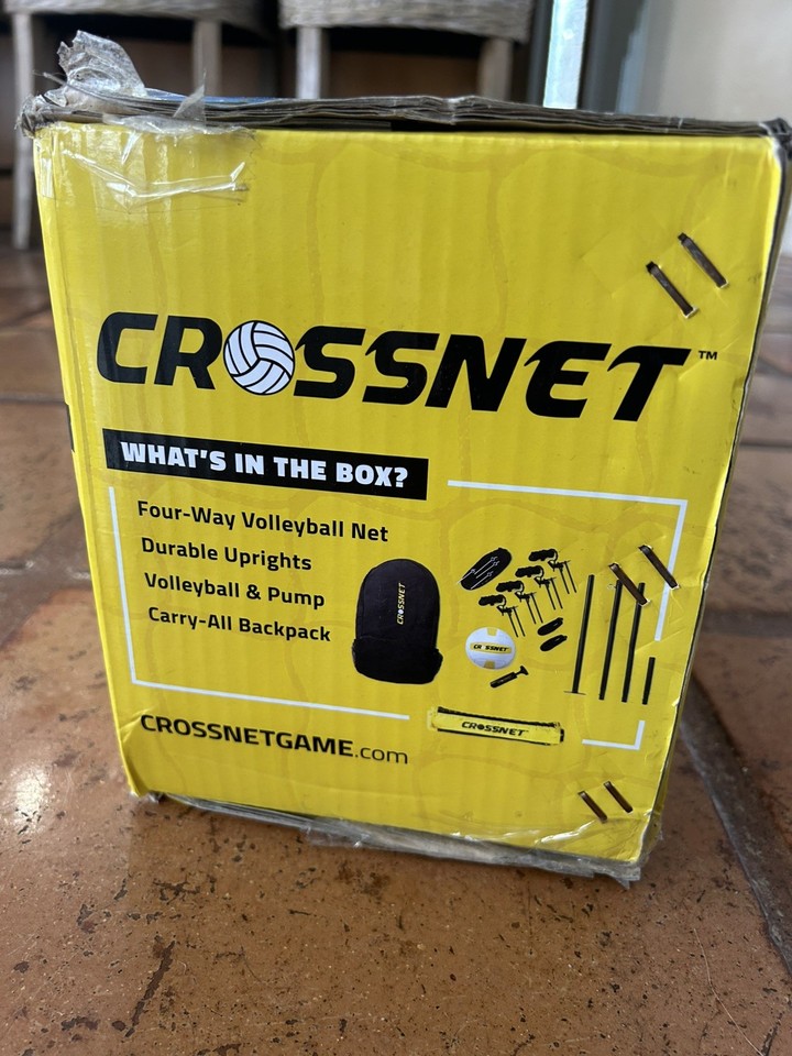 Crossnet Four Square Volleyball Net Game Set with Carrying Backpack ...