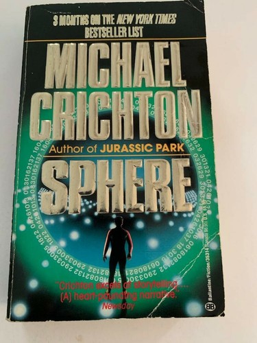Sphere By Michael Crichton Paperback Book Suspense Novel Jurassic Park ...