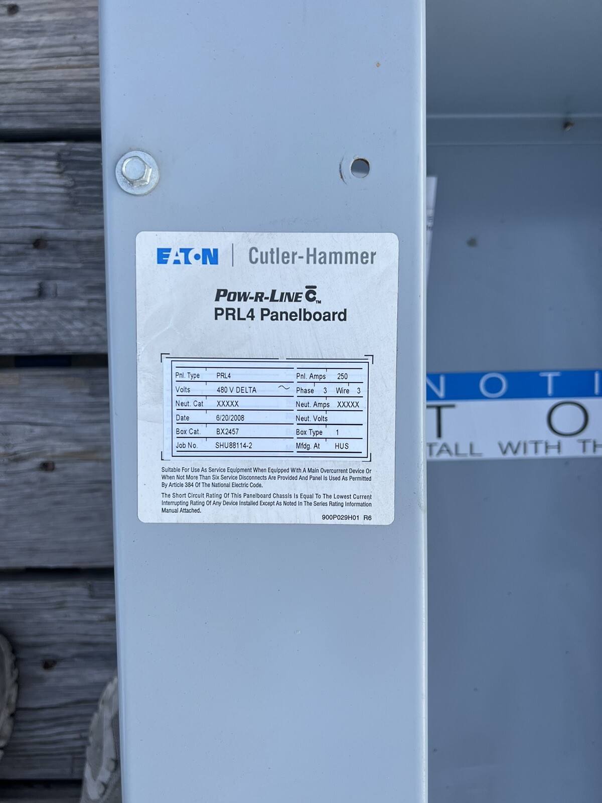 Eaton Cutler Hammer Pow-r-line C PRL4 600 Amp Main Breaker Panelboard ...