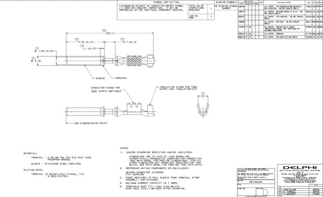 Ls1 PCM Connector Terminals 12084912 18 GA for Camaro Firebird Corvette ...