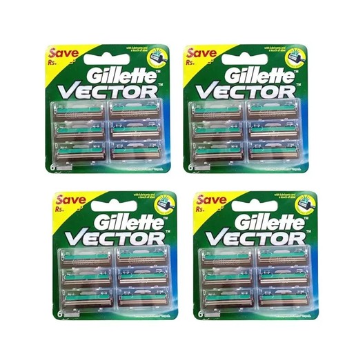 Gillette Vector Plus Manual Shaving Razor Cartridges (Pack of 24) | eBay