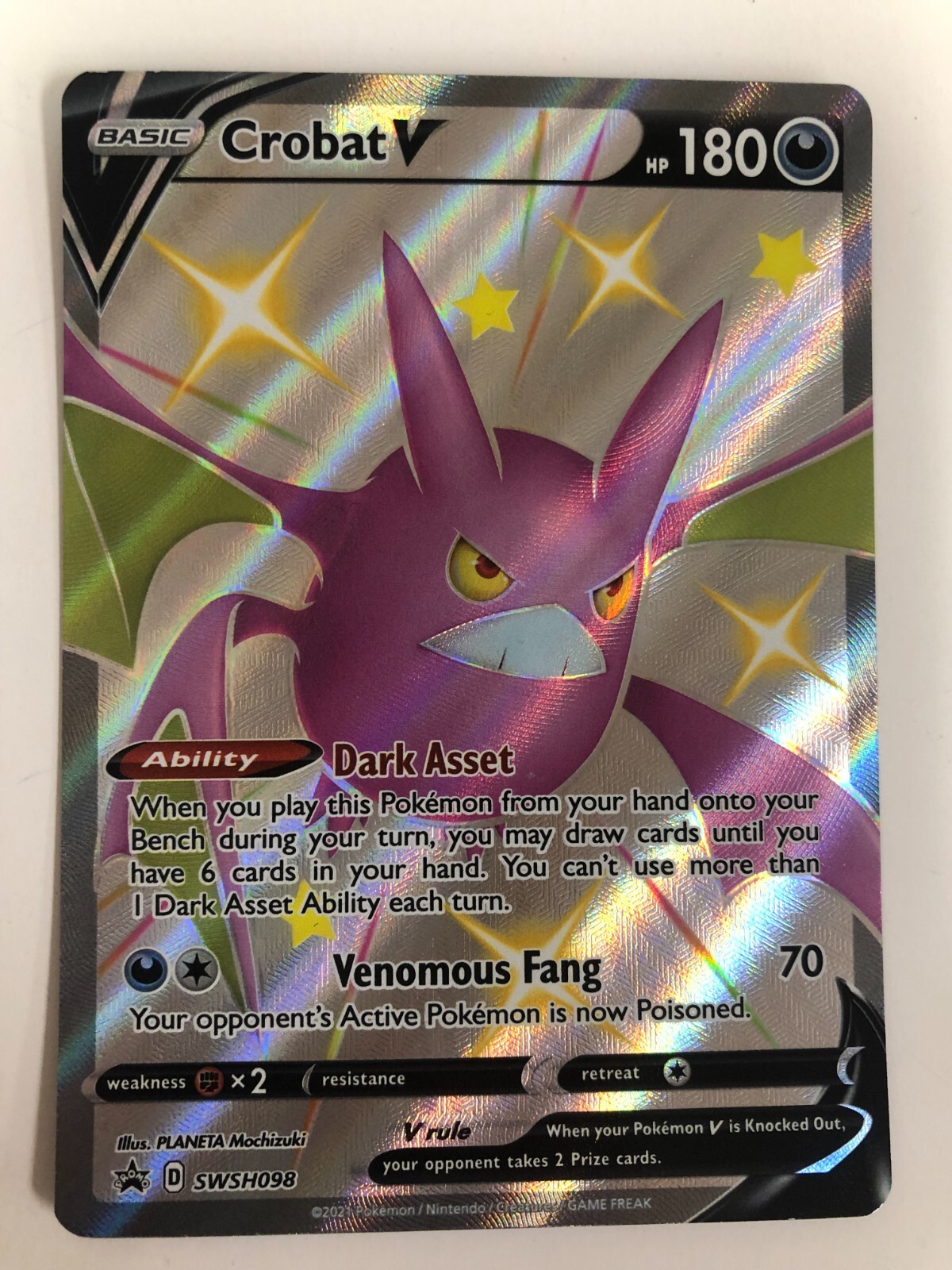 Pokemon Crobat V SWSH098 SWSH Sword & Shield Pro 2021 NM Foil SWSH098 ...