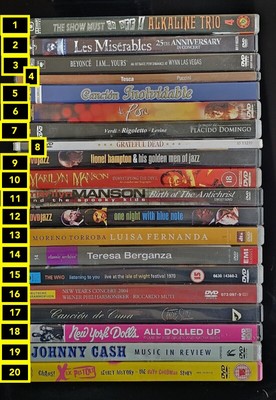 1X DVD Music Live Concerts Videoclips All Genres #21326 PAL Spain Zone ...